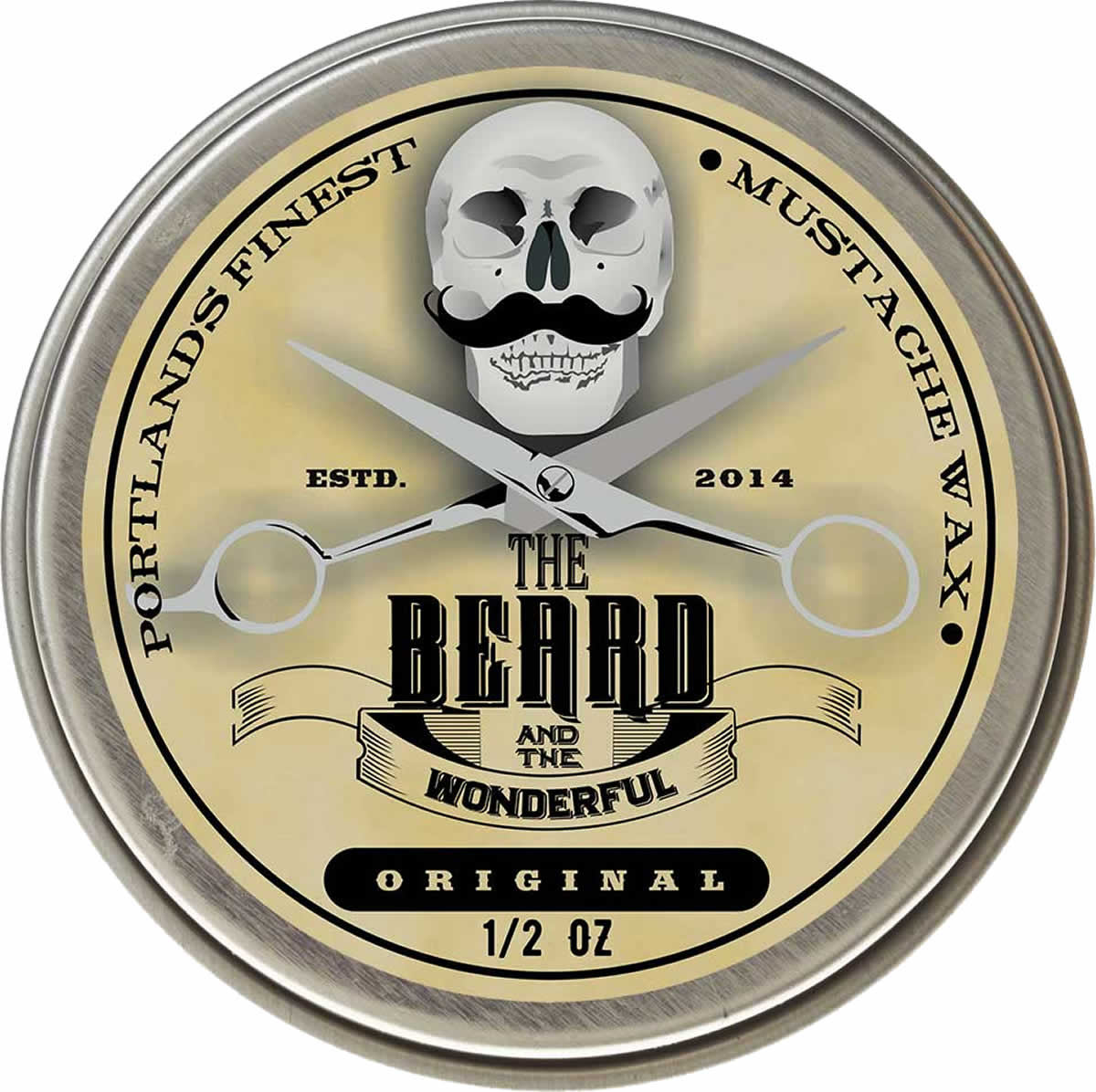 The Beard & the Wonderful, Portland Moustache Wax. 1/2 Oz Tins 15ml and ...
