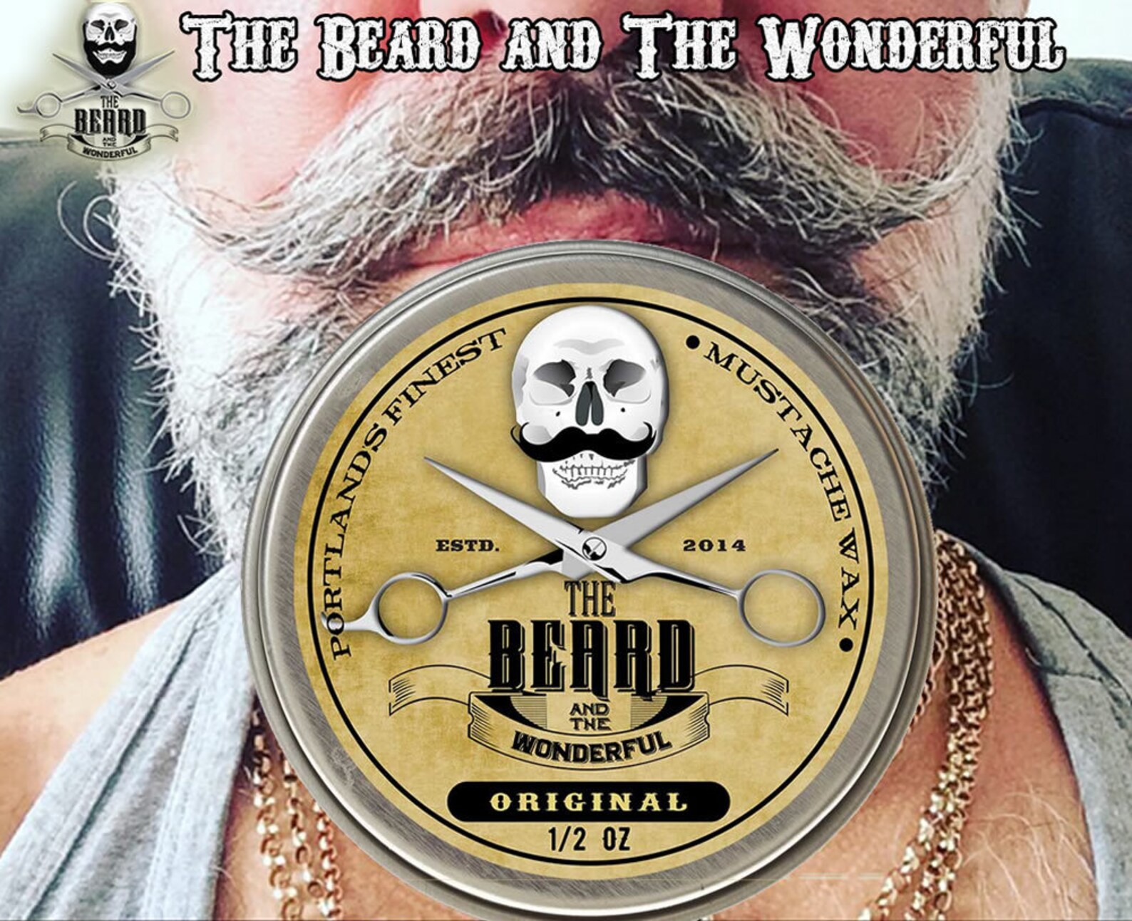 The Beard & the Wonderful Portland Moustache Wax. 1/2 Oz Tins - Etsy