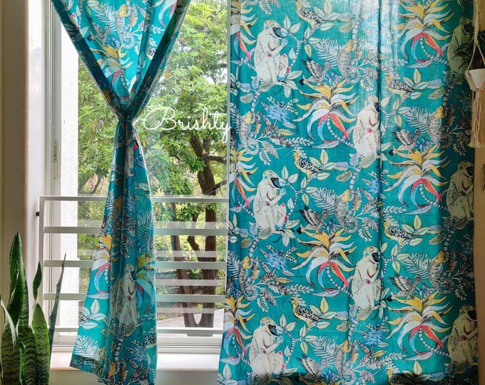 Tropical Rainforest Boho Curtains, Rainforest Curtains, Boho Curtain ...