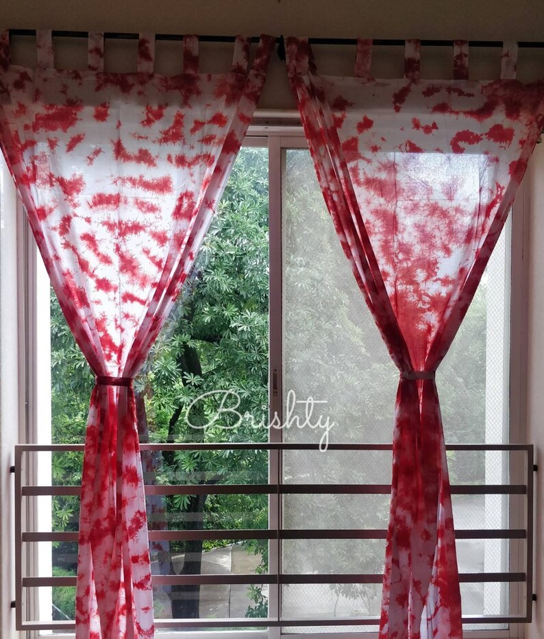 CLEARANCE! Bright Red Flame of the Forest Tie Dyed Eclectic Curtains ...