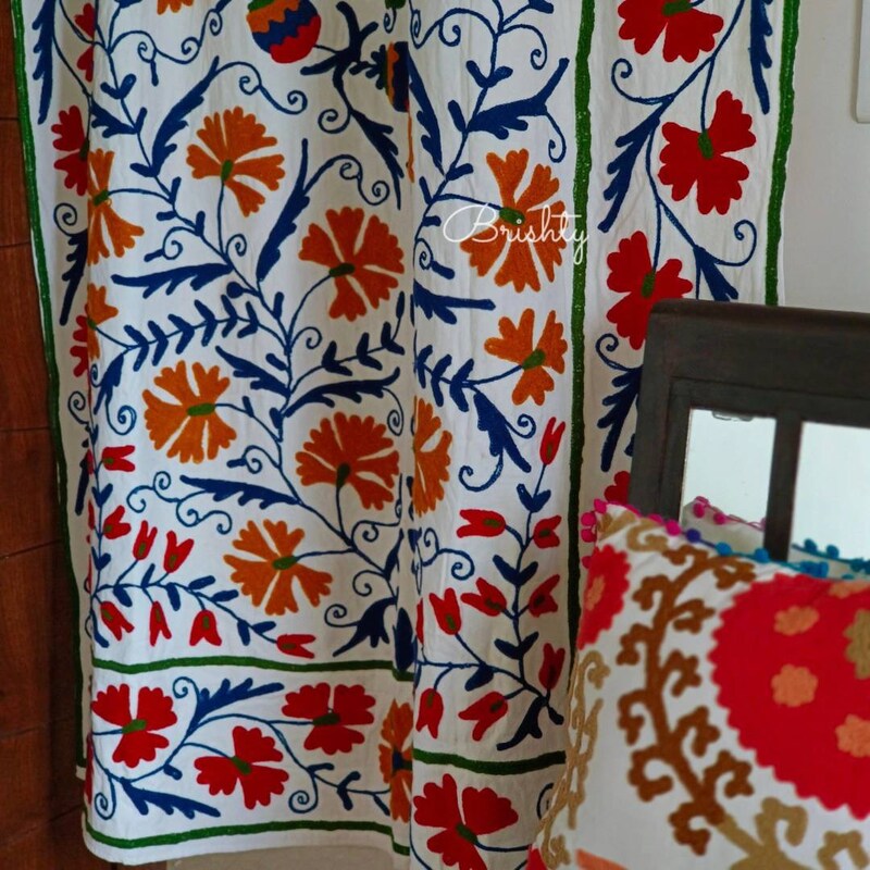 Embroidered Curtains - Etsy