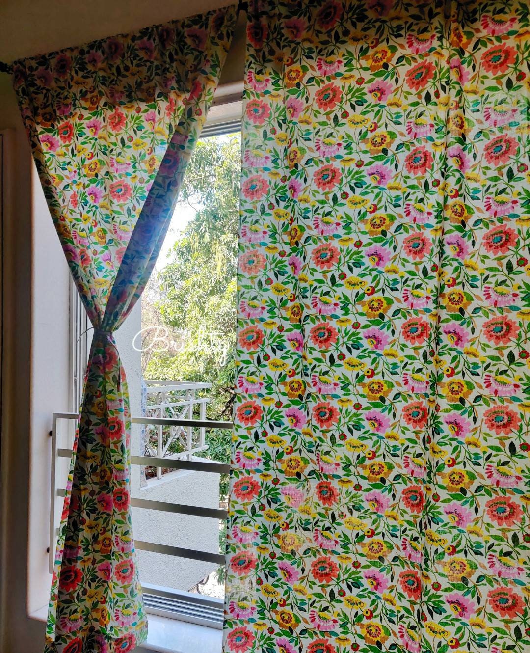 Colorful Floral Curtains Bright Floral Boho Curtains Floral - Etsy