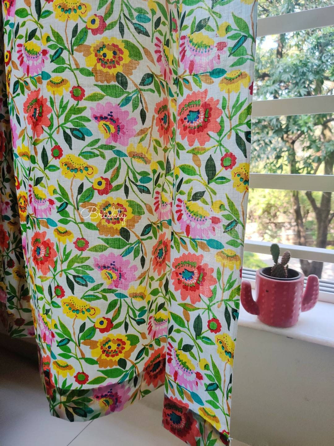 Colorful Floral Curtains, Bright Floral Boho Curtains, Floral Nursery ...