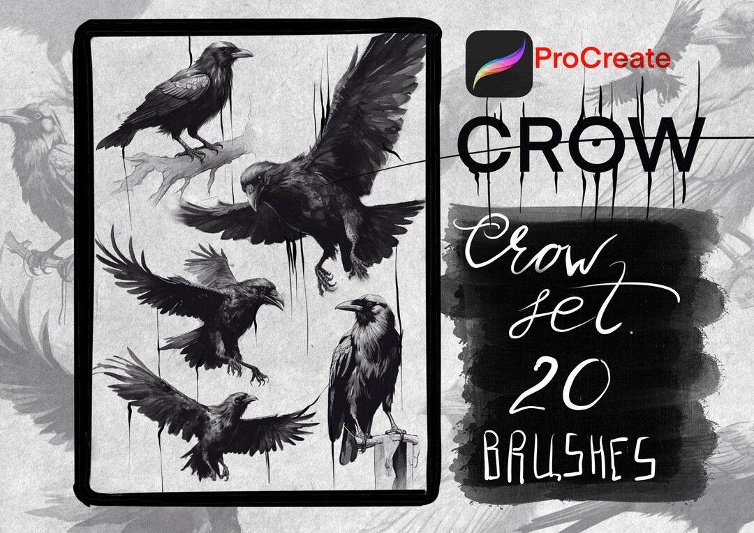 Crow Raven Brush Set of 20 Items - Etsy