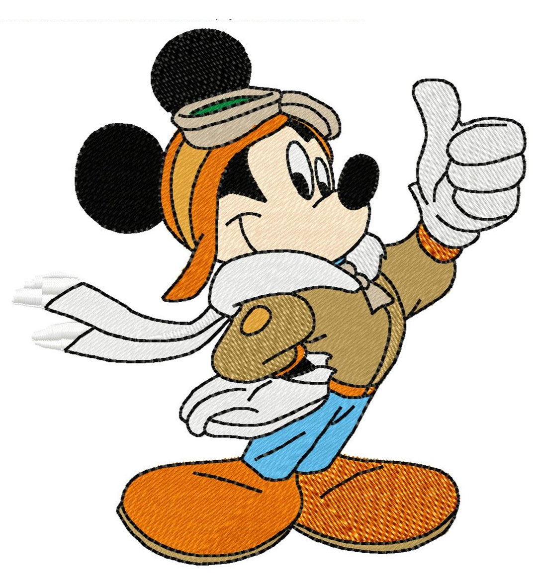 PILOT MICKEY - Single Machine Embroidery Design for 4x4" Hoop in 8 ...