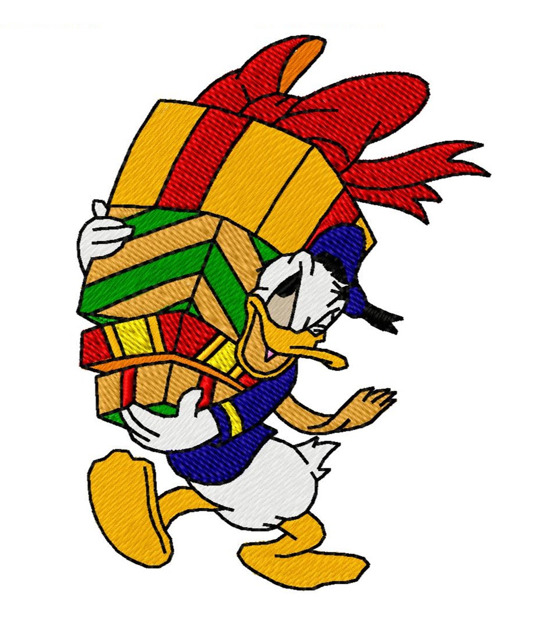 DONALD With CHRISTMAS GIFTS Single Machine Embroidery Design - Etsy