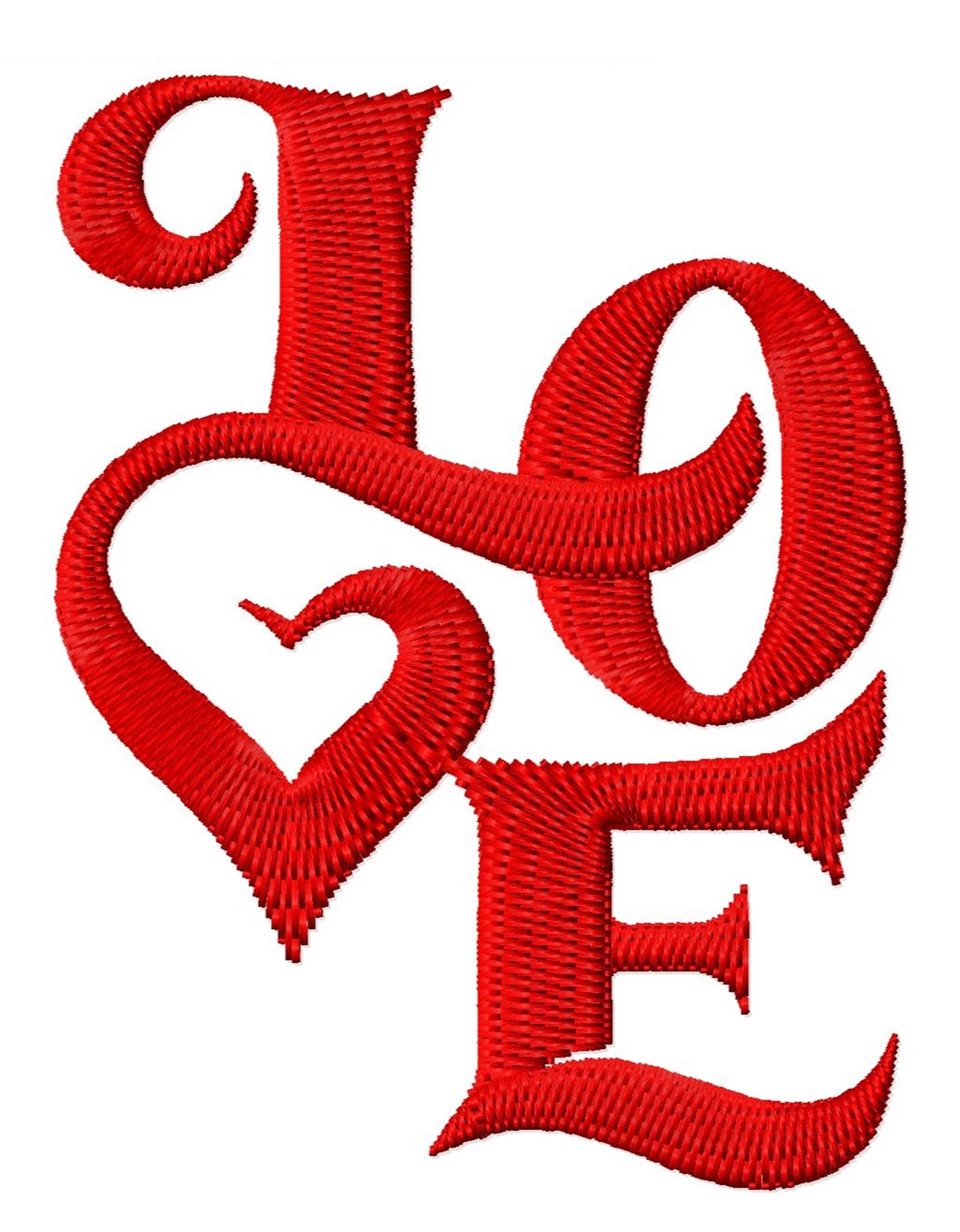 LOVE - Single Machine Embroidery Design in 2 Sizes for 4x4" Hoop ...