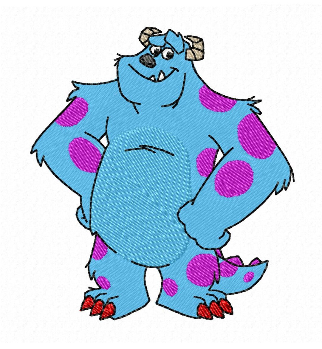 Sully Monsters Inc. Single Machine Embroidery Design for the 4x4 Hoop ...