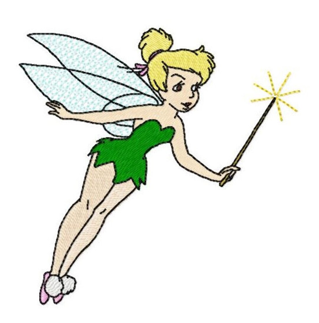 TINKERBELL Single Machine Embroidery Design for 4x4 Hoop in 8 Formats ...