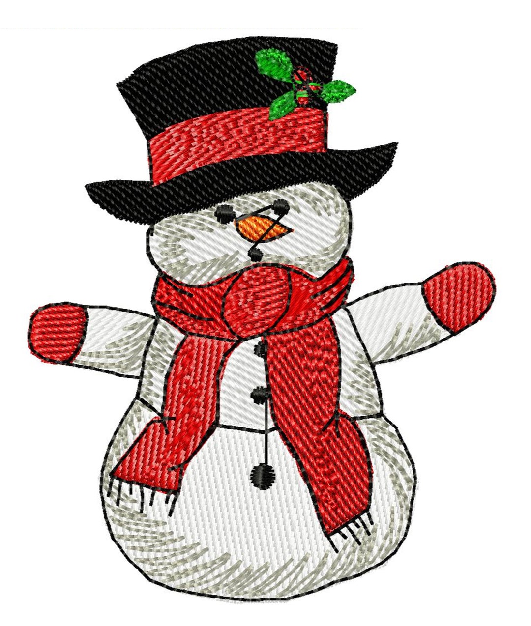 SNOWMAN Single Machine Embroidery Design for 4x4 Hoop in 8 Formats read ...