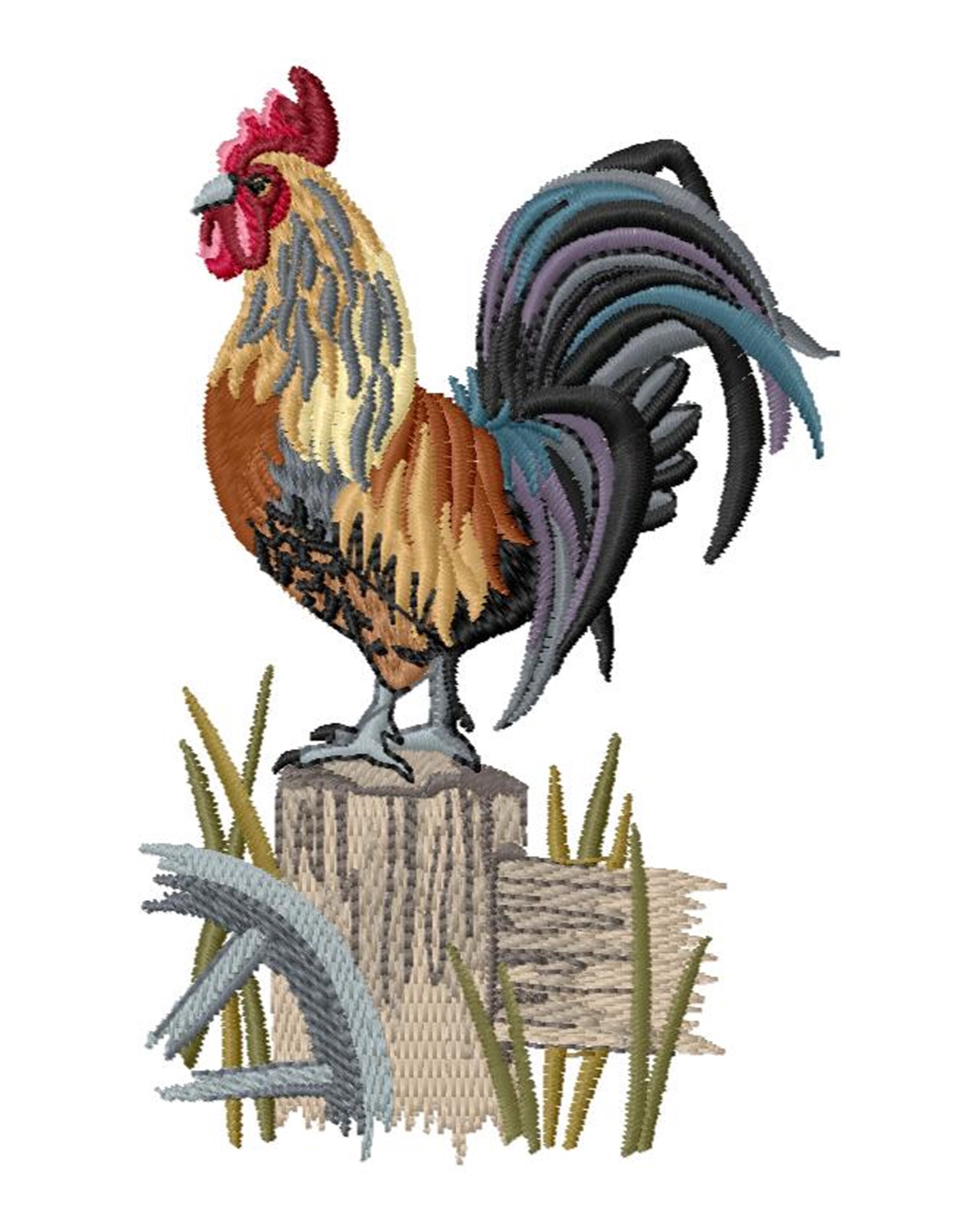 ROOSTER - Single Machine Embroidery Design for 5x7" Hoop in 7 Formats ...