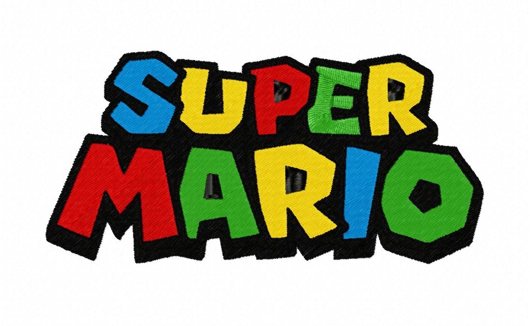SUPER MARIO LOGO - Single Machine Embroidery Design for 5x7" Hoop ...
