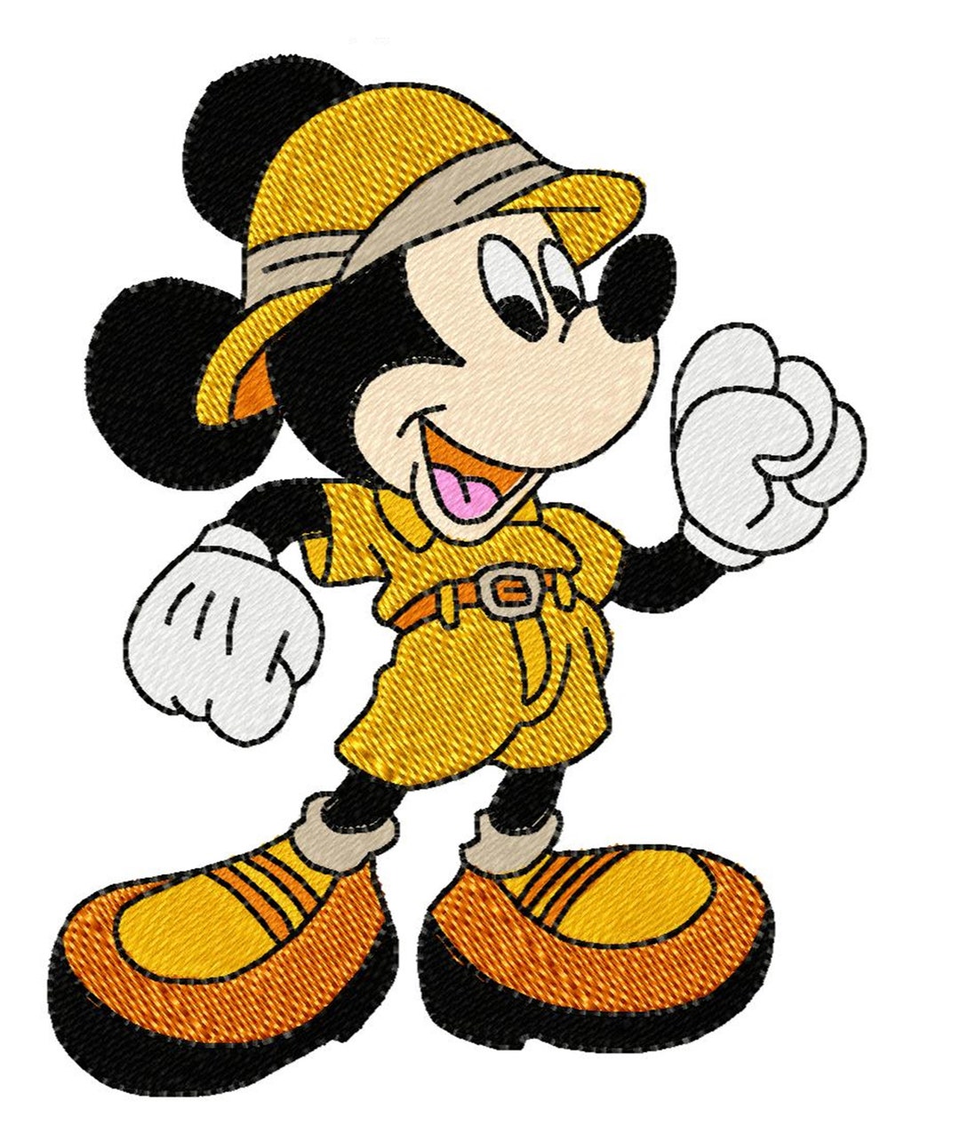 MICKEY THE EXPLORER Single Machine Embroidery Design for 4x4 Hoop in 8 ...
