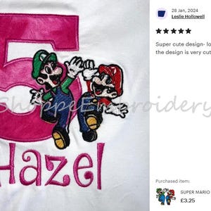 SUPER MARIO & LUIGI - Single Machine Embroidery Design for 5x7 Hoop ...