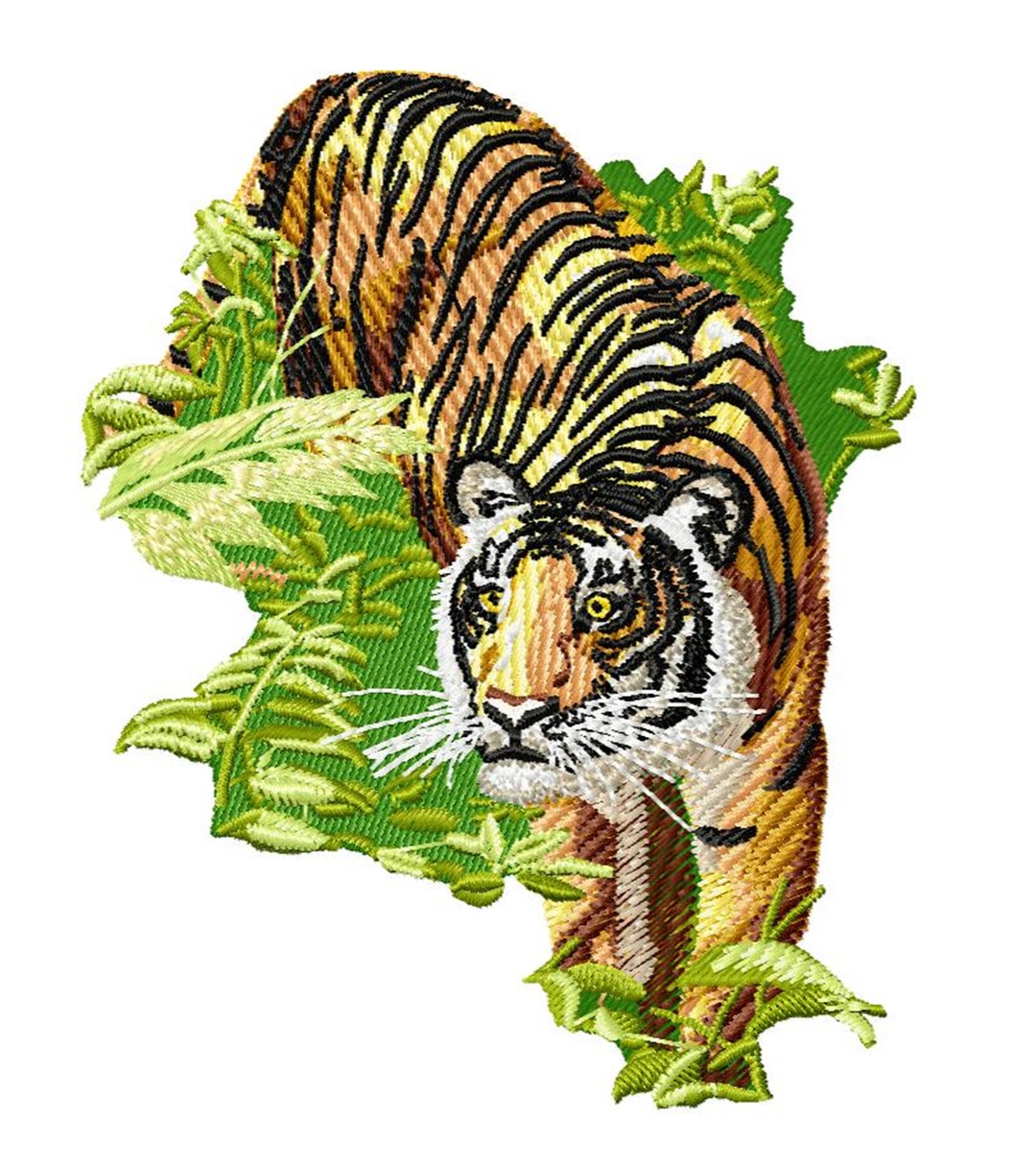 TIGER Single Machine Embroidery Design for 5x7 Hoop in 8 Formats read ...