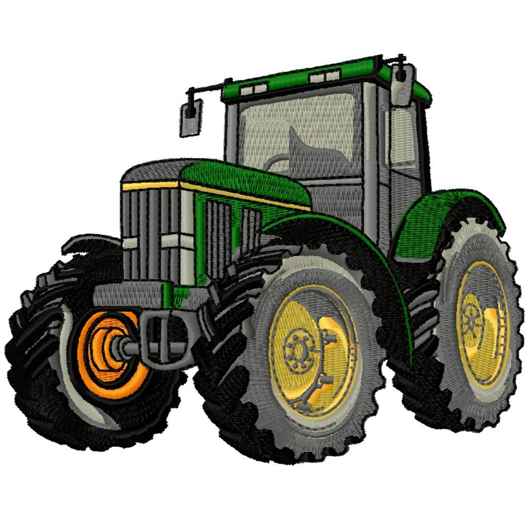 MODERN TRACTOR - Single Machine Embroidery Design for 5x7" Hoop in 8 ...