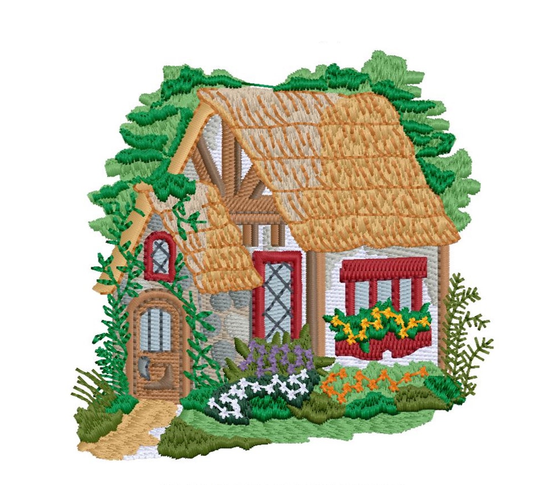 QUAINT COTTAGE Single Machine Embroidery Design for 4x4 Hoop in 7 ...