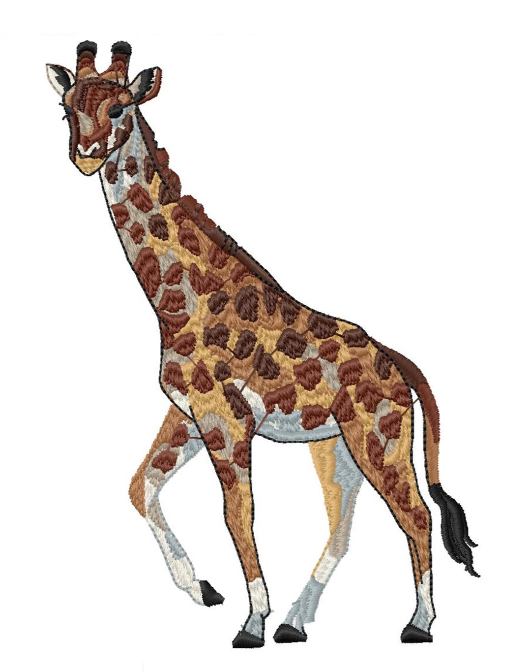 GIRAFFE - Single Machine Embroidery Design for 5x7" Hoop in 8 Formats ...