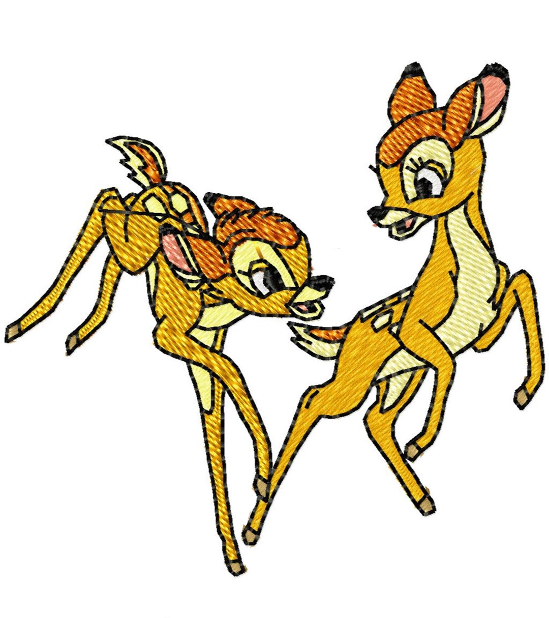 BAMBI & FELINE Single Machine Embroidery Design for 4x4 Hoop in 8 ...