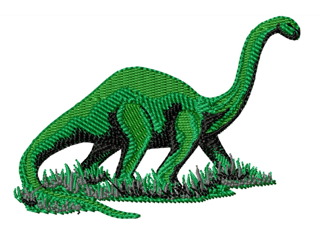 BRONTOSAURUS DINOSAUR - Single Machine Embroidery Design for 4x4x" Hoop ...