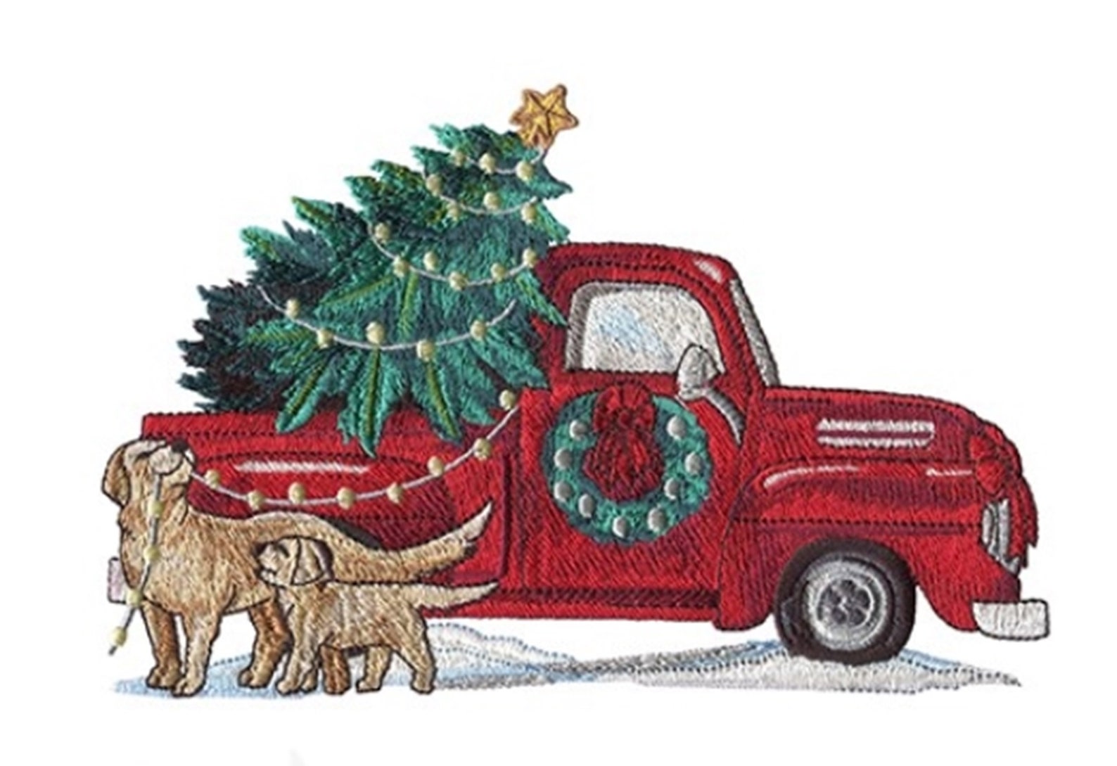 CHRISTMAS TRUCK - Single Machine Embroidery Design for 5x7" Hoop in 7 ...