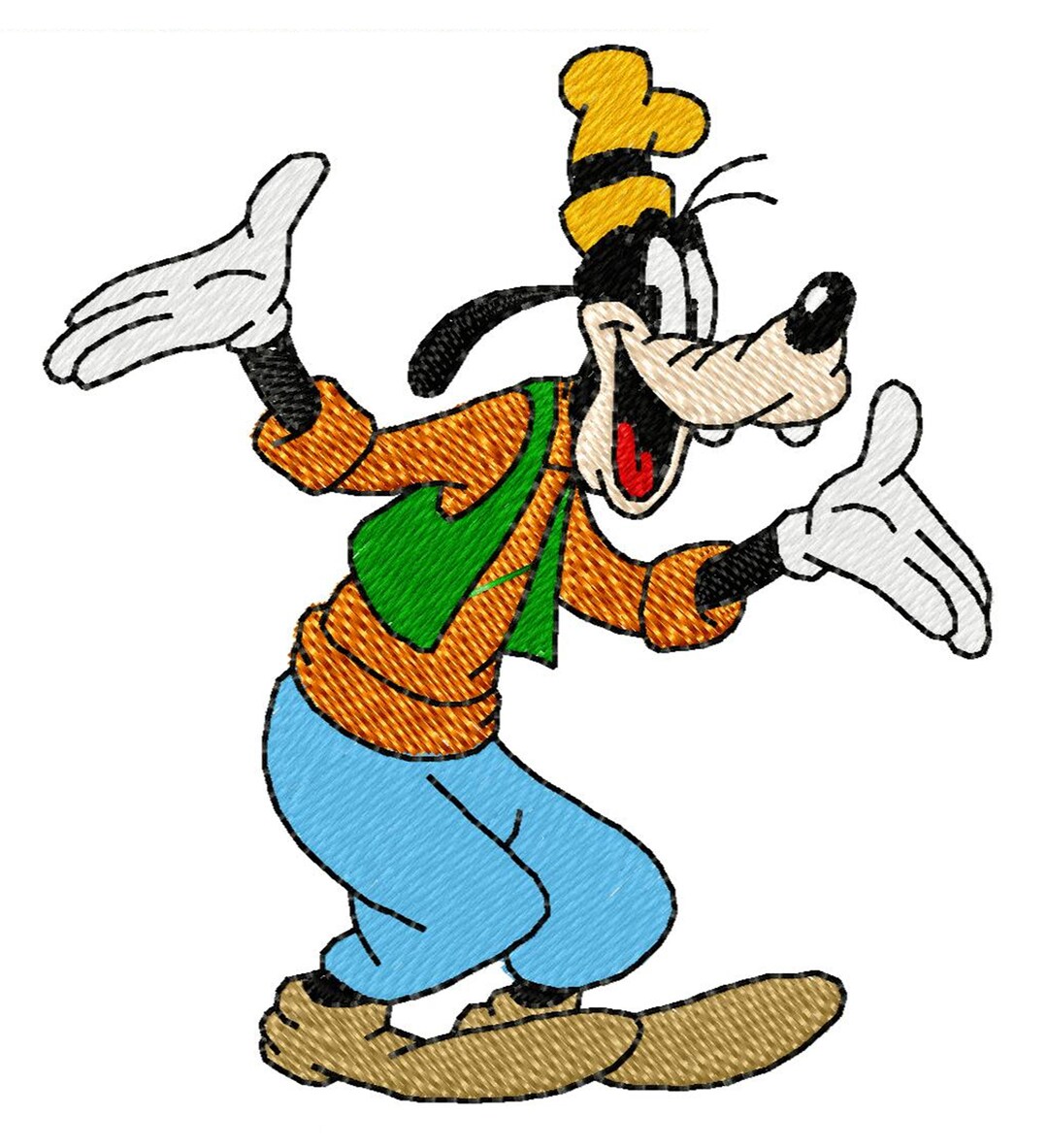 GOOFY - Single Machine Embroidery Design for 4x4" Hoop in 8 Formats ...
