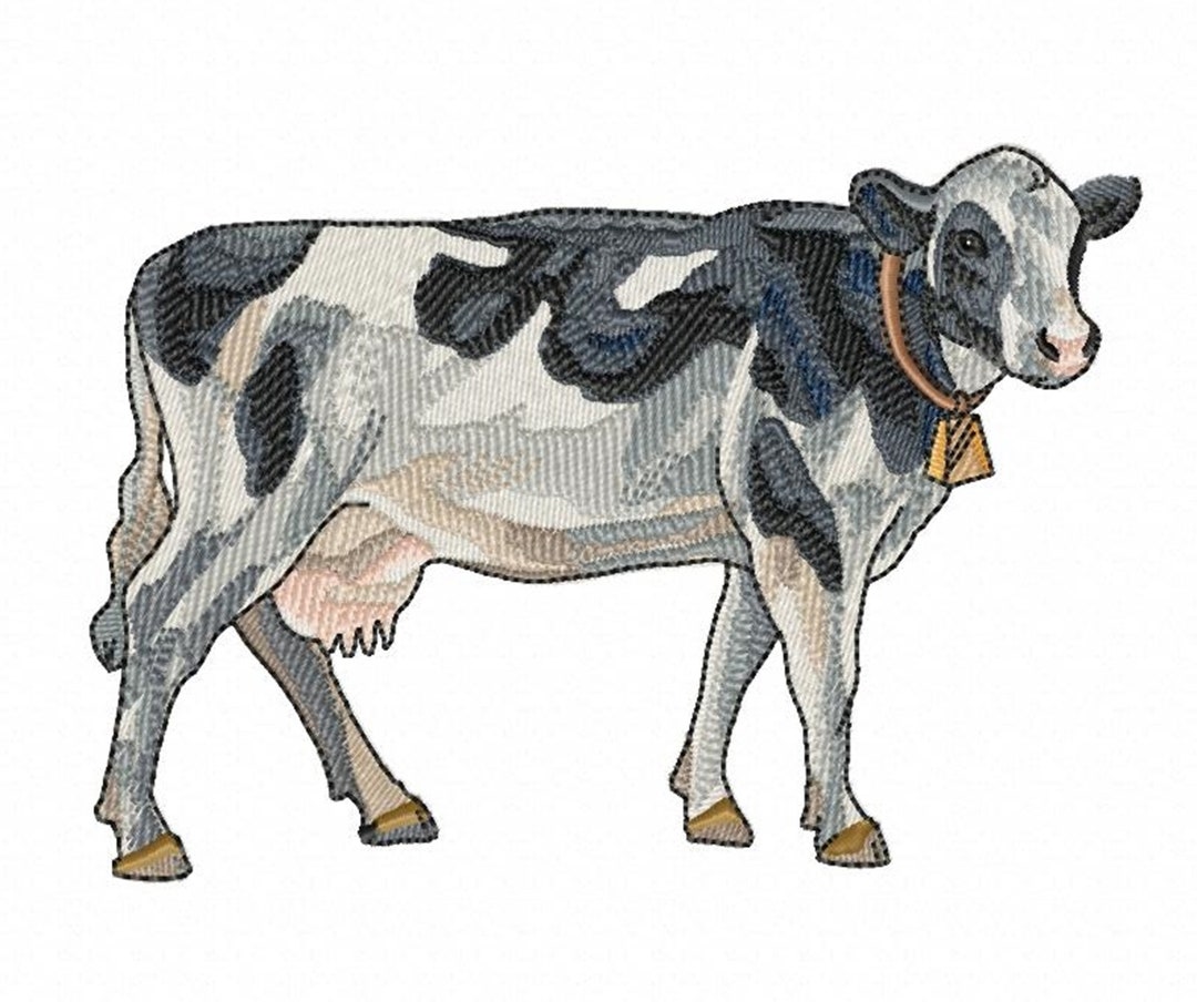 COW - Single Machine Embroidery Design for 5x7" Hoop in 8 Formats ...