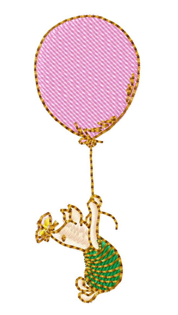 CLASSIC PIGLET With BALLOON Single Machine Embroidery Design | Etsy