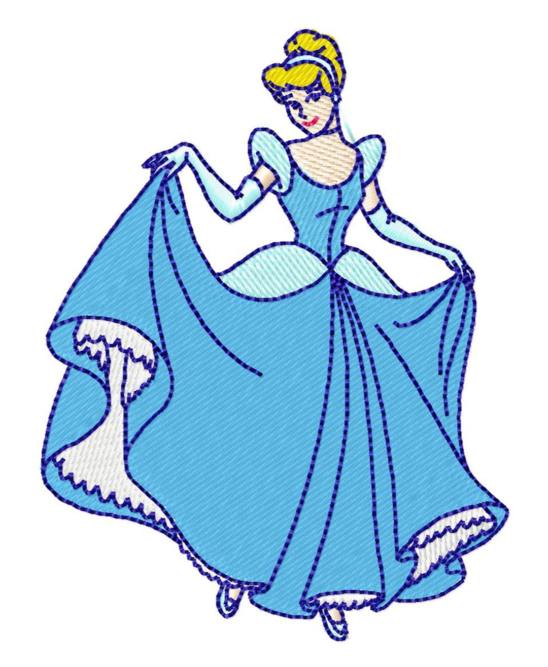 CINDERELLA - Single Machine Embroidery Design for 4x4" Hoop in 8 ...