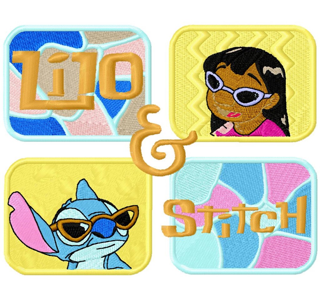 LILO & STITCH BLOCKS Single Machine Embroidery Design for 5x7 Hoop in 8 ...