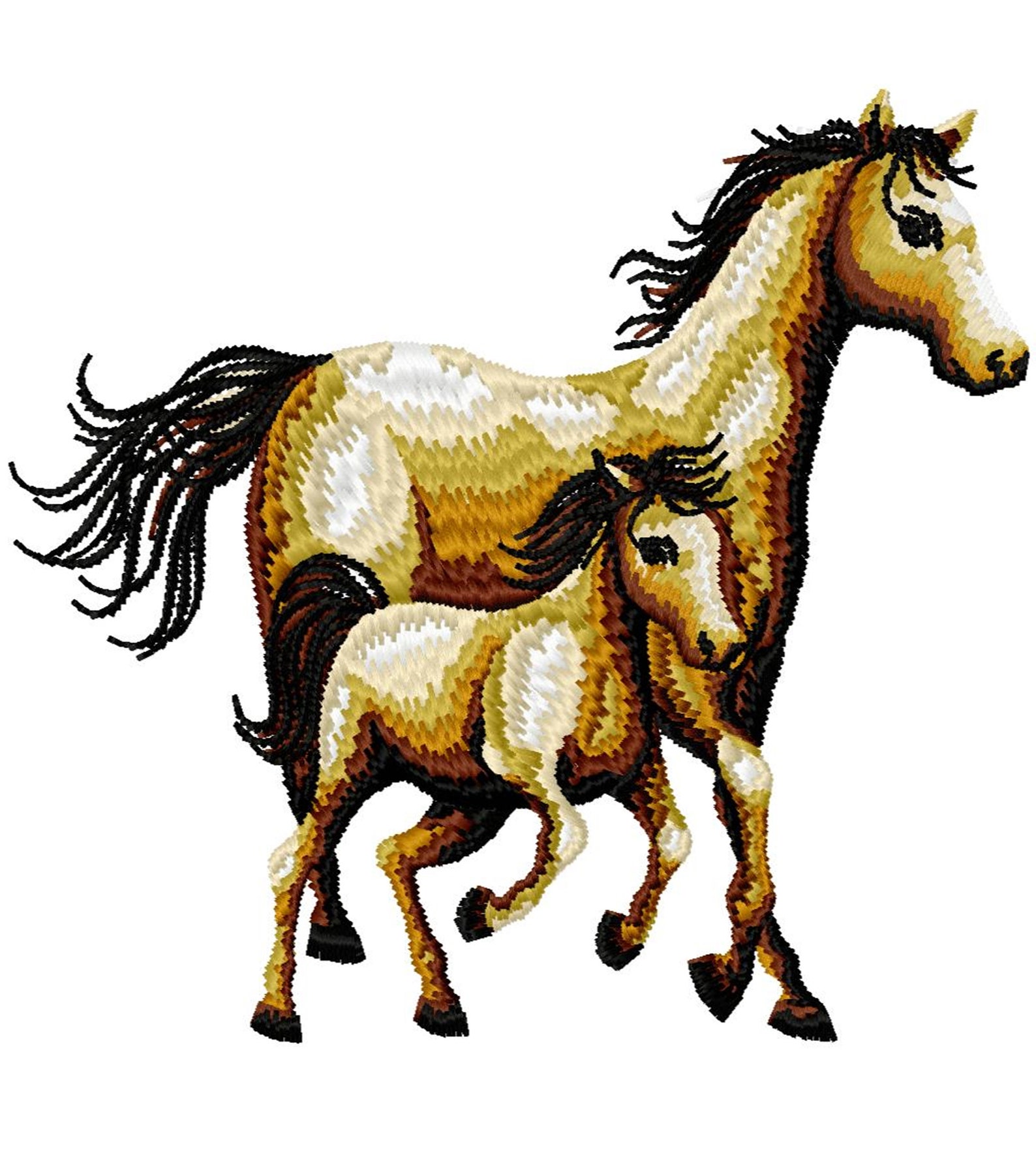 MARE AND FOAL Single Machine Embroidery Design in 2 Sizes - Etsy