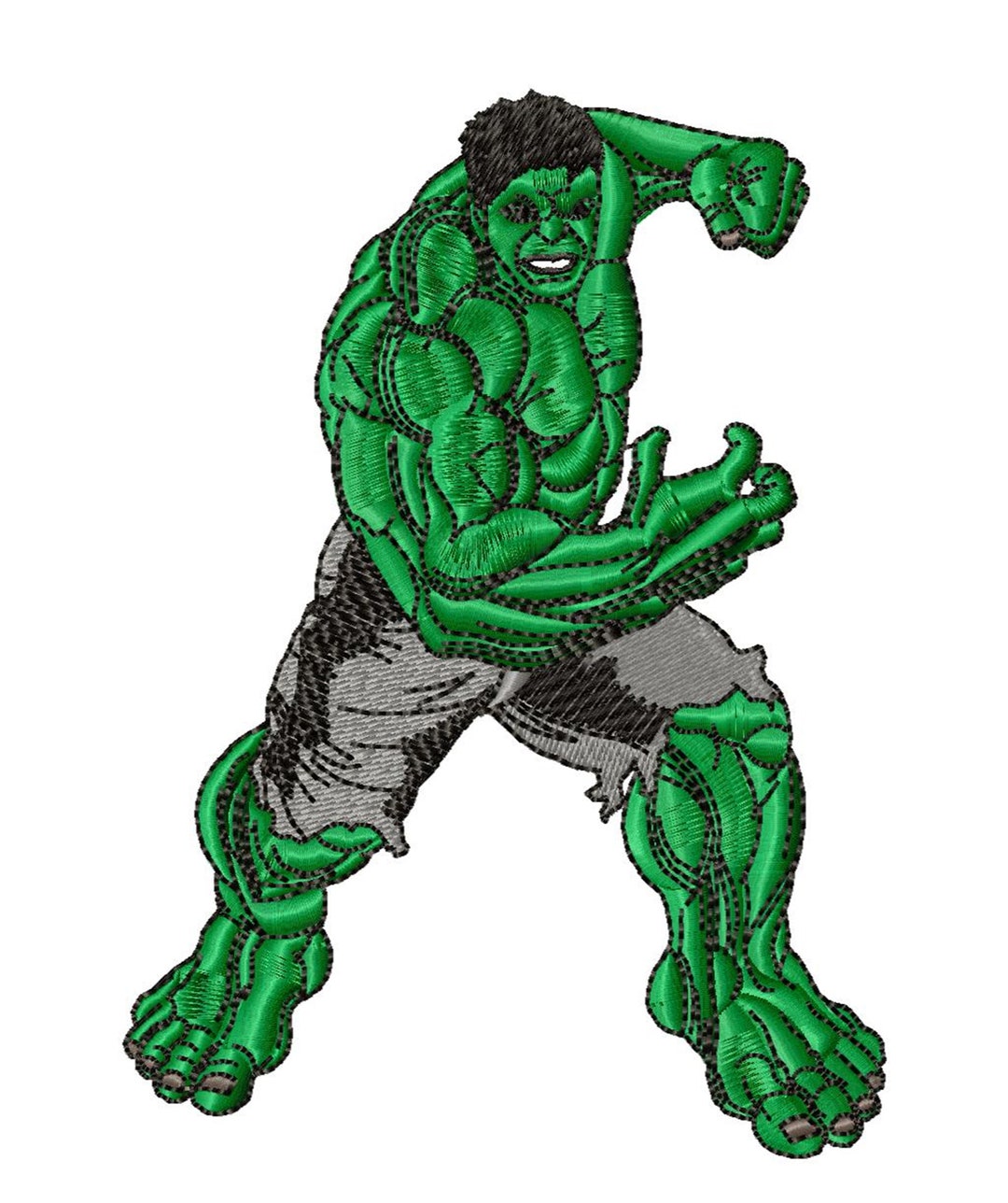 INCREDIBLE HULK - Single Machine Embroidery Design for 5x7" Hoop in 8 ...