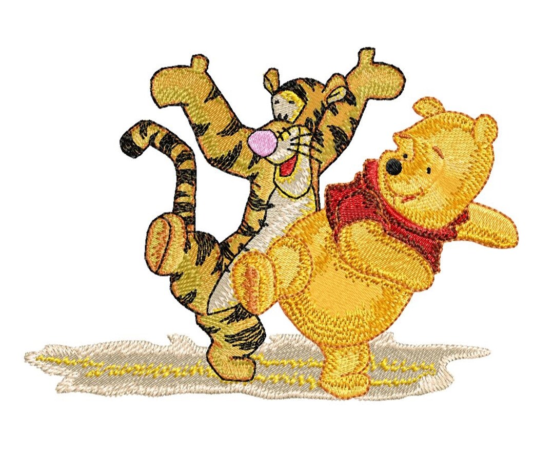 POOH & TIGGER DANCING Single Machine Embroidery Design for - Etsy