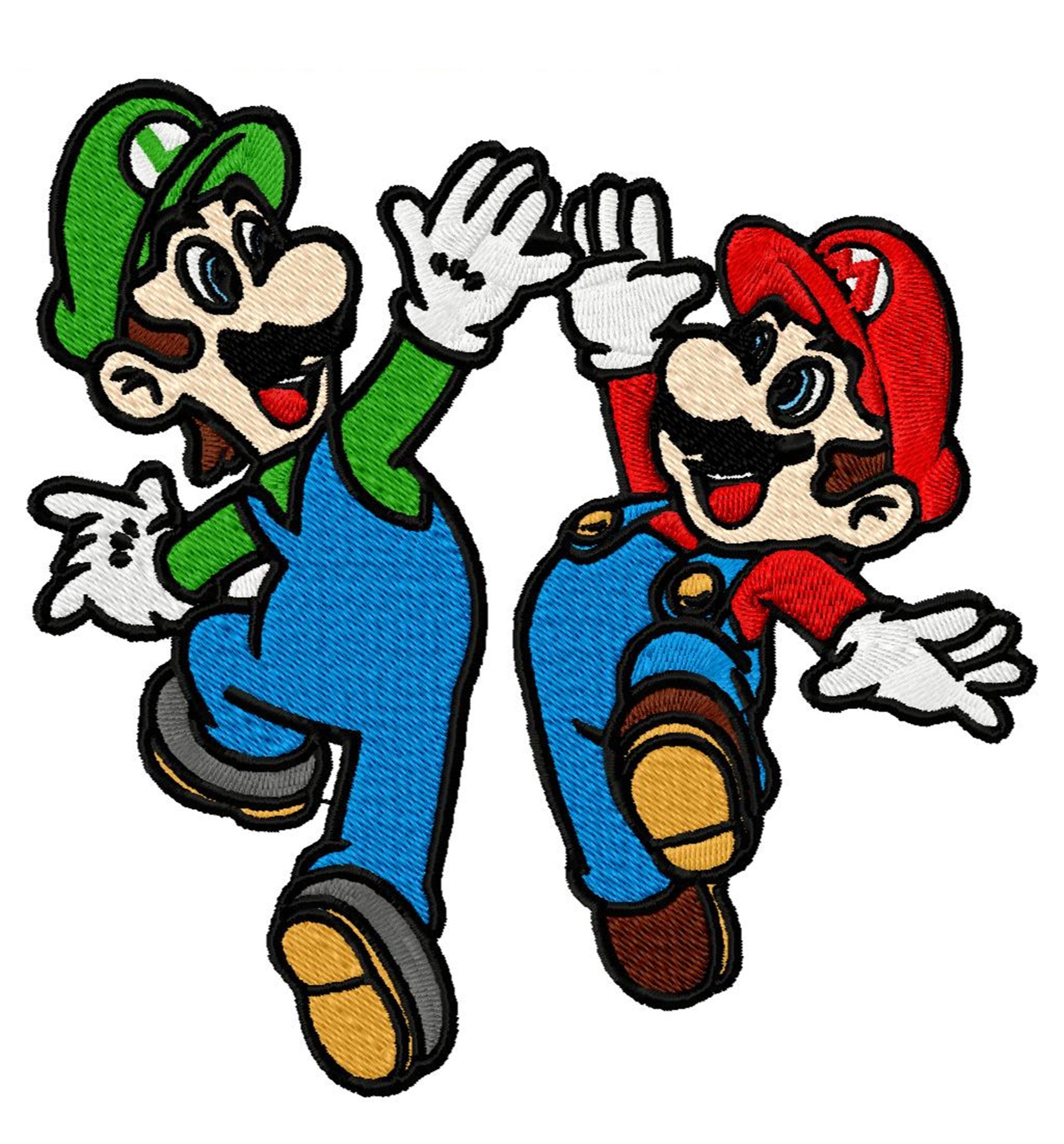SUPER MARIO & LUIGI - Single Machine Embroidery Design for 5x7 Hoop ...