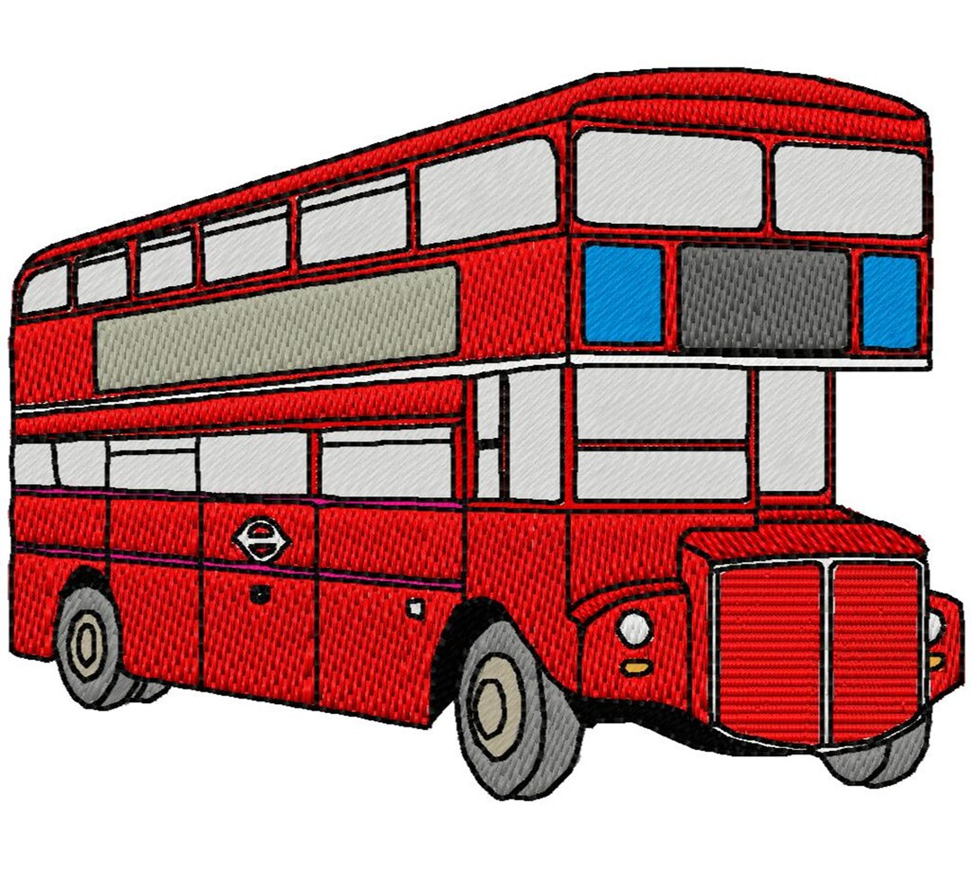 LONDON BUS - Single Machine Embroidery Design for 4x4" Hoop in 8 ...
