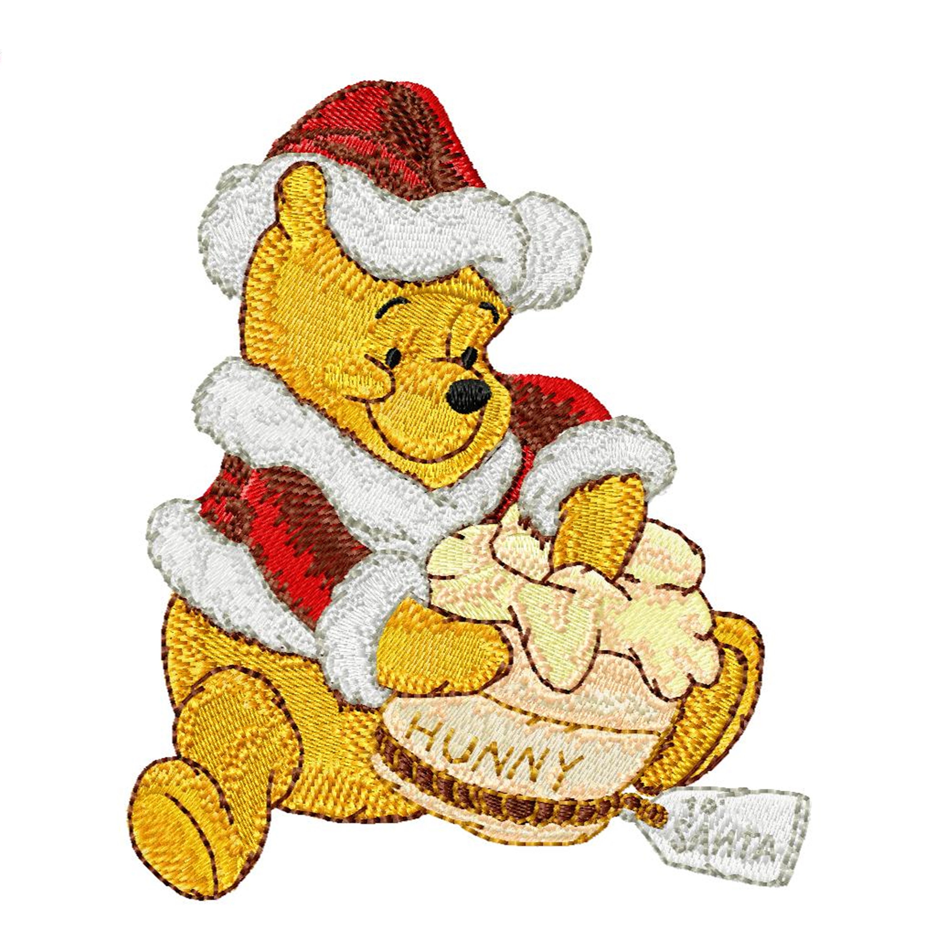 SANTA POOH Single Machine Embroidery Design for 5x7 | Etsy