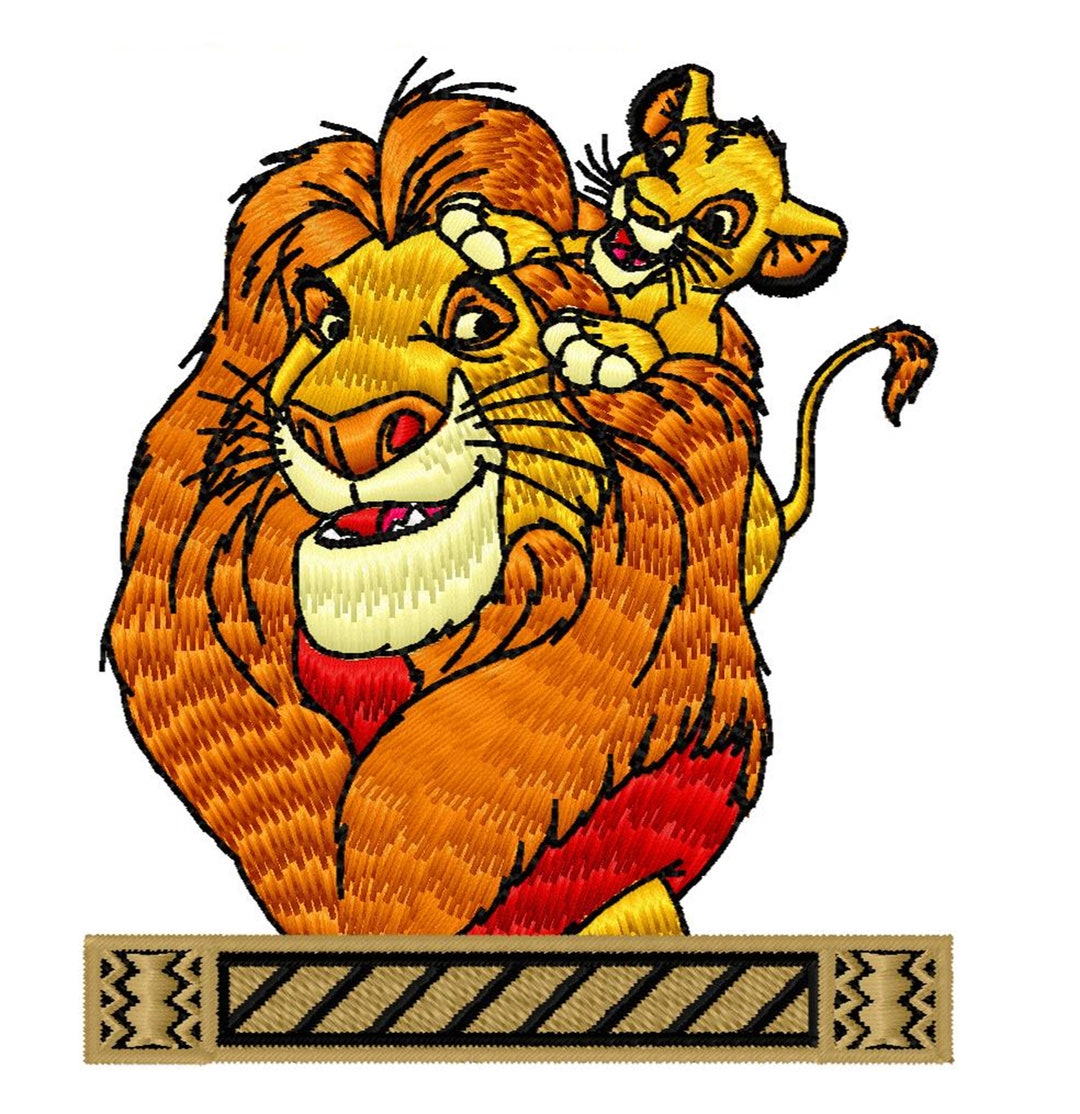 SIMBA & MUFASA - Single Machine Embroidery Design for 4x4" Hoop in 8 ...
