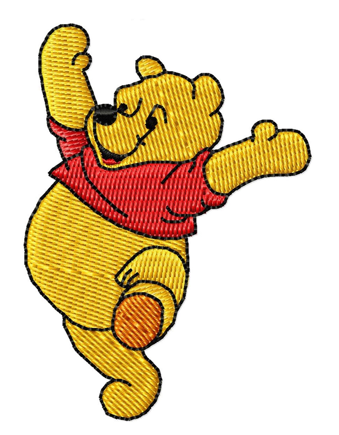 HELLO POOH Single Machine Embroidery Design for 4x4 Hoop in 8 Formats ...