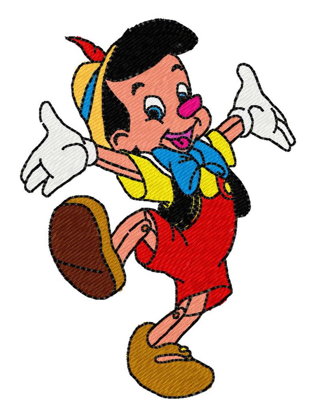 PINOCCHIO - Single Machine Embroidery Design for 4x4" Hoop in 8 Formats ...