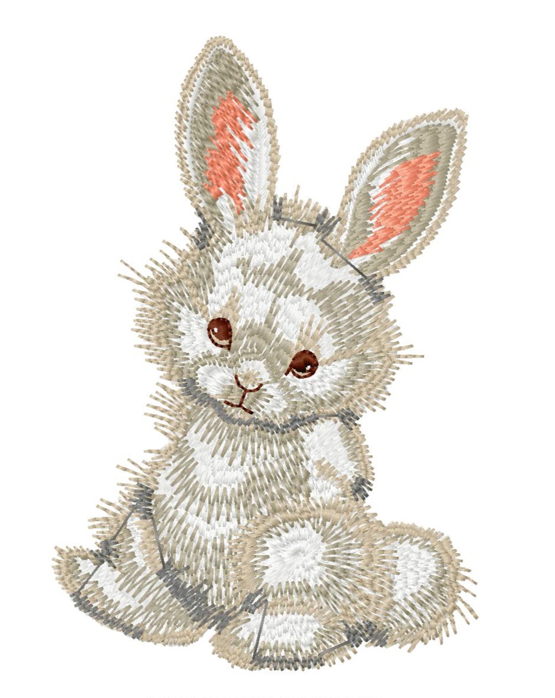 CUTE BUNNY - Single Machine Embroidery Design for 5x7" Hoop in 8 ...