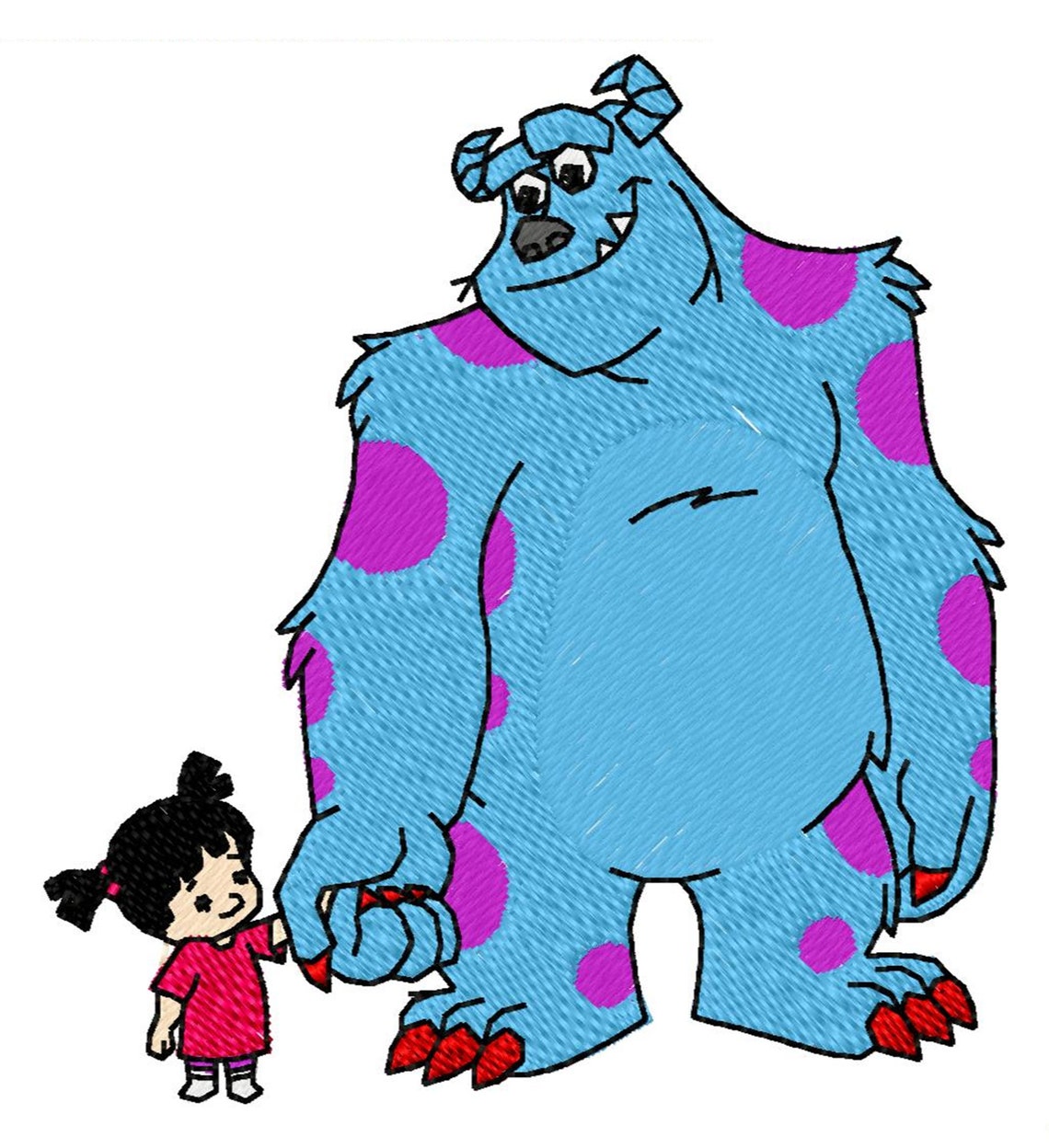 SULLY & BOO Single Machine Embroidery Design for 4x4 - Etsy