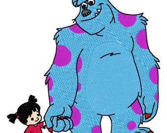 SULLY & MIKE Single Machine Embroidery Design for 4x4 - Etsy