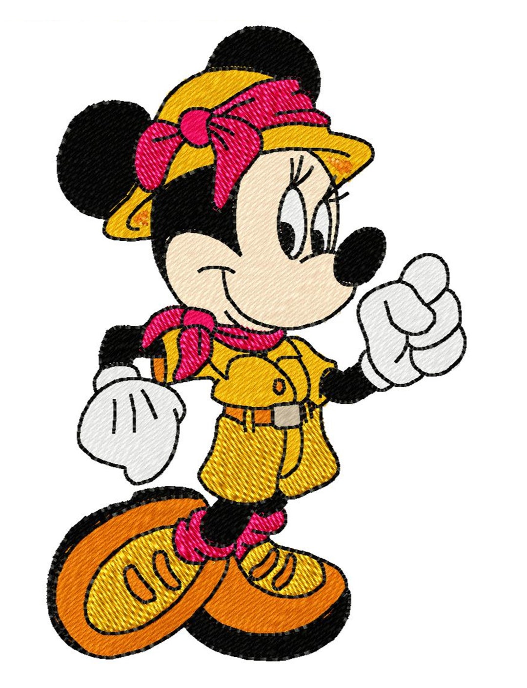 MINNIE THE EXPLORER - Single Machine Embroidery Design for 4x4" Hoop in ...