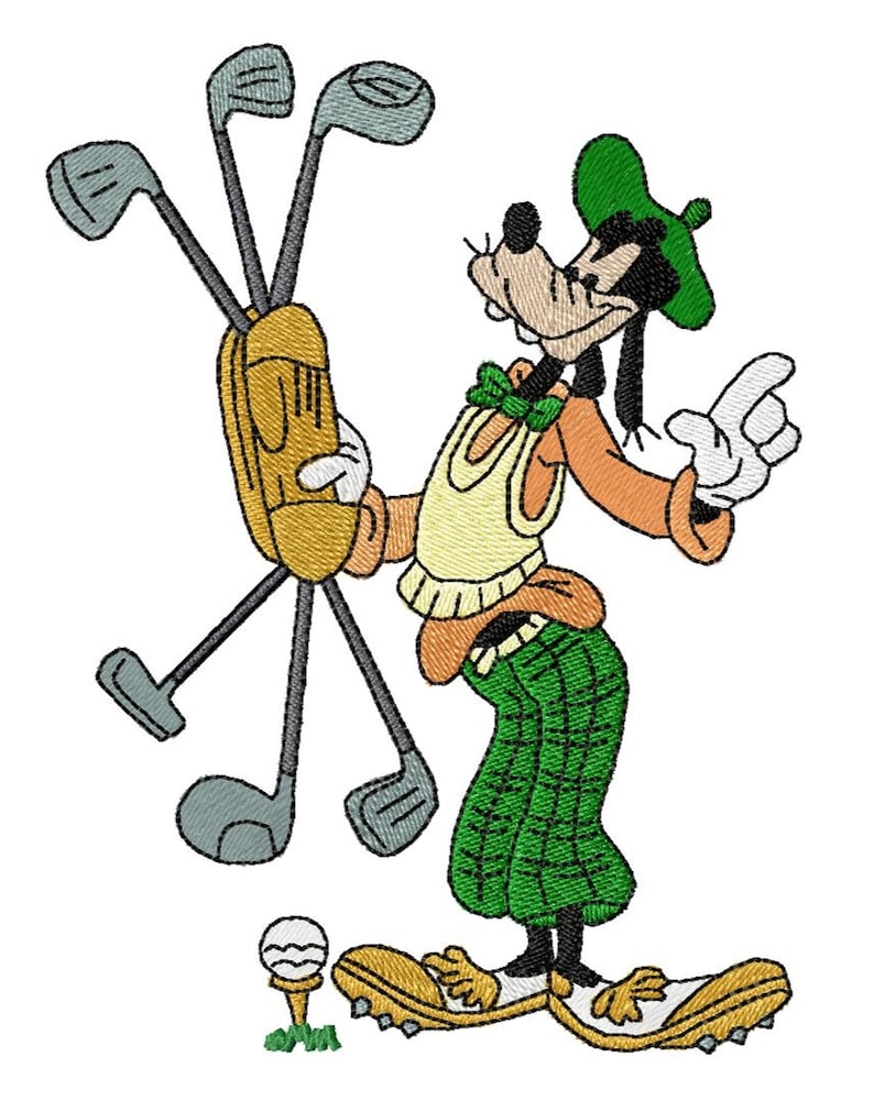 GOOFY GOLFING - Single Machine Embroidery Design for 5x7" Hoop (digital ...