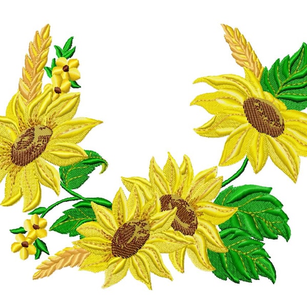 Sunflower Embroidery - Etsy