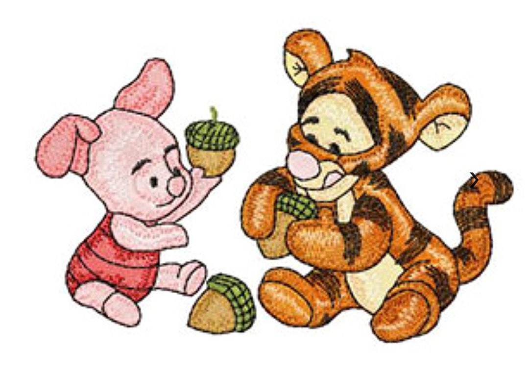 BABY TIGGER & PIGLET Single Machine Embroidery Design for 5x7 Hoop in 8 ...