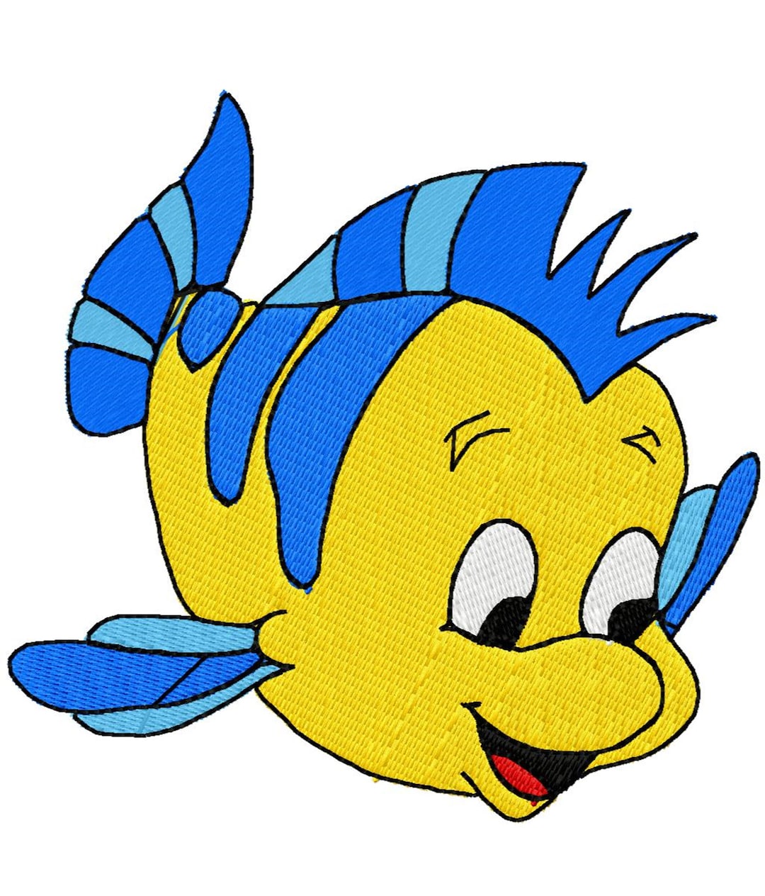 Flounder Single Embroidery Design: Little Mermaid for 4x4 Hoop (digital ...