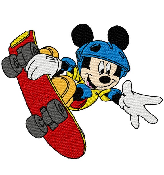 MICKEY SKATEBOARDING Single Machine Embroidery Design for | Etsy