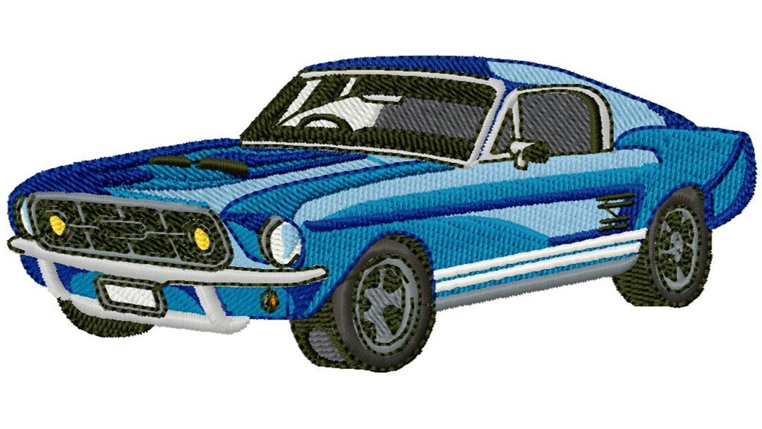 AMERICAN CLASSIC MUSCLE Car - Single Machine Embroidery Design for 5x7 ...