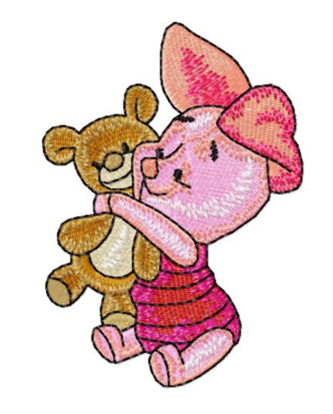 BABY PIGLET WITH Teddy Single Machine Embroidery Design for the 4x4 ...